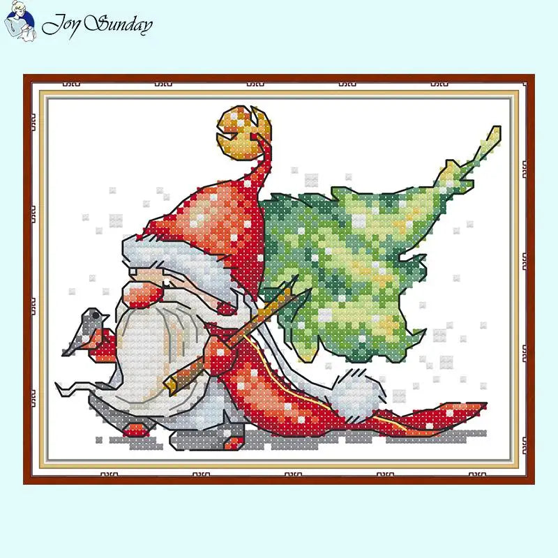 Christmas Cross Stitch Kits Cartoon Santa Claus Pattern - AIMDIY.COM