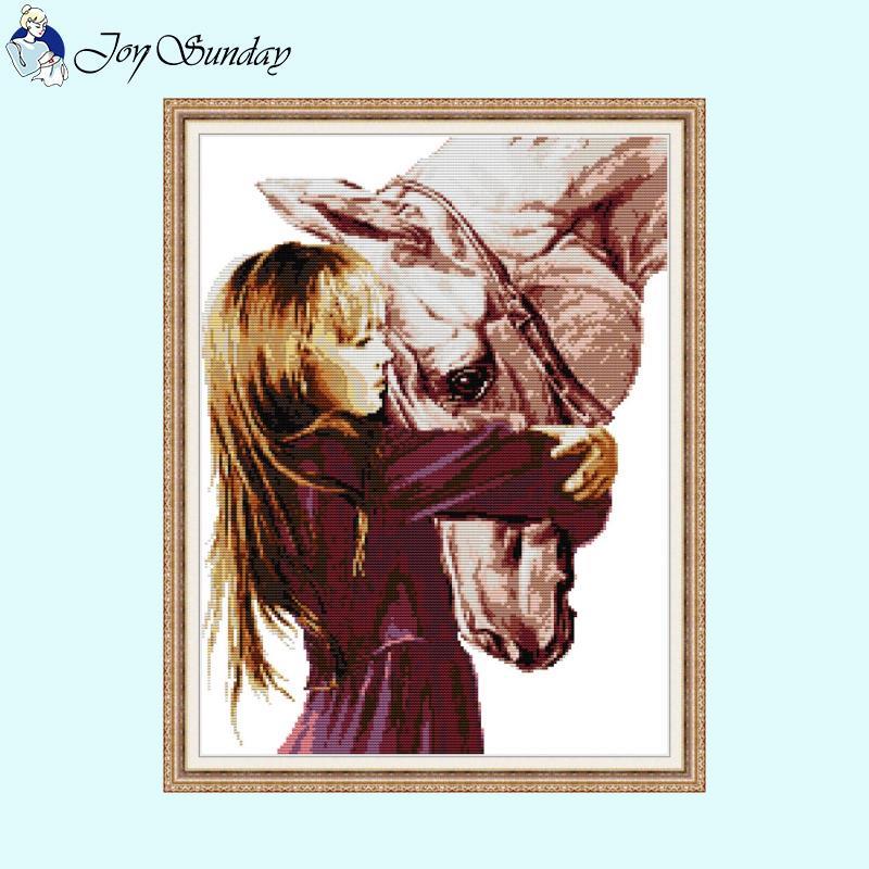 Girl and Horse Say Goodbye Cross Stitch Kits | AIMDIY