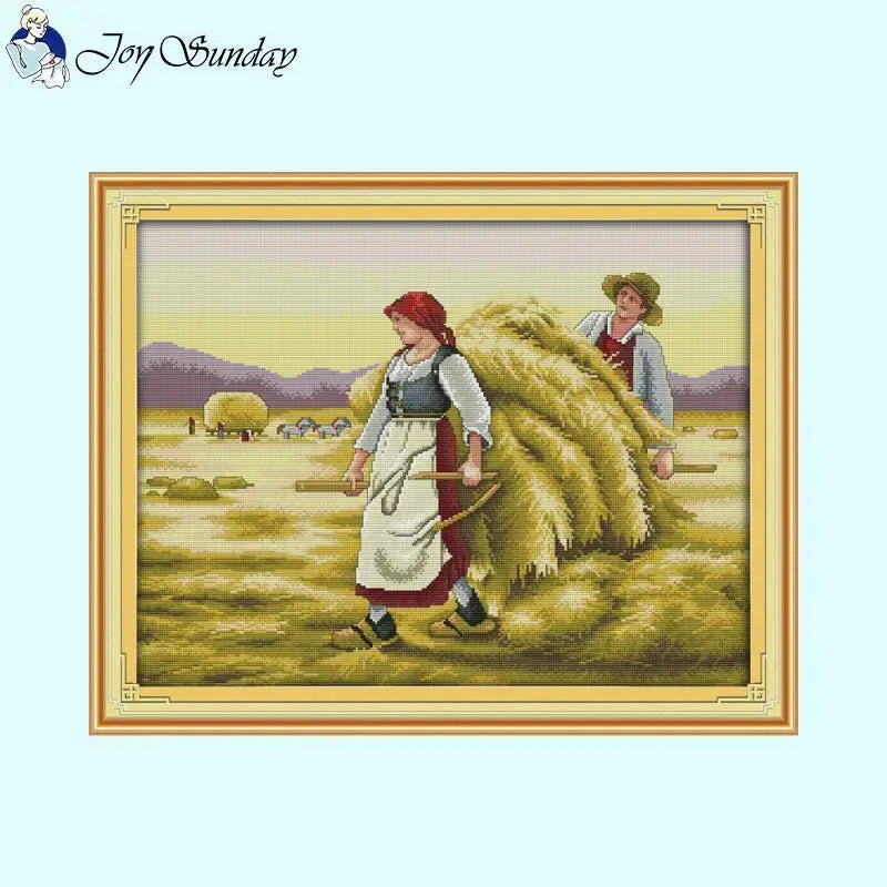 Harvest Farmer Joy Sunday Cross Stitch | AIMDIY
