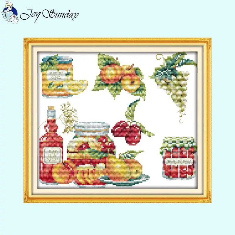 Jam-Still-Life-Patterns-Cross-Stitch-Kits-Aida-14ct-16ct-11ct-White ...