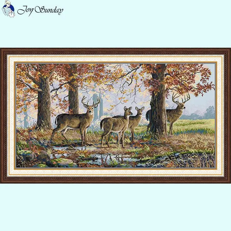 Moose Under the Oak Stitch Tree Animal Patterns | AIMDIY