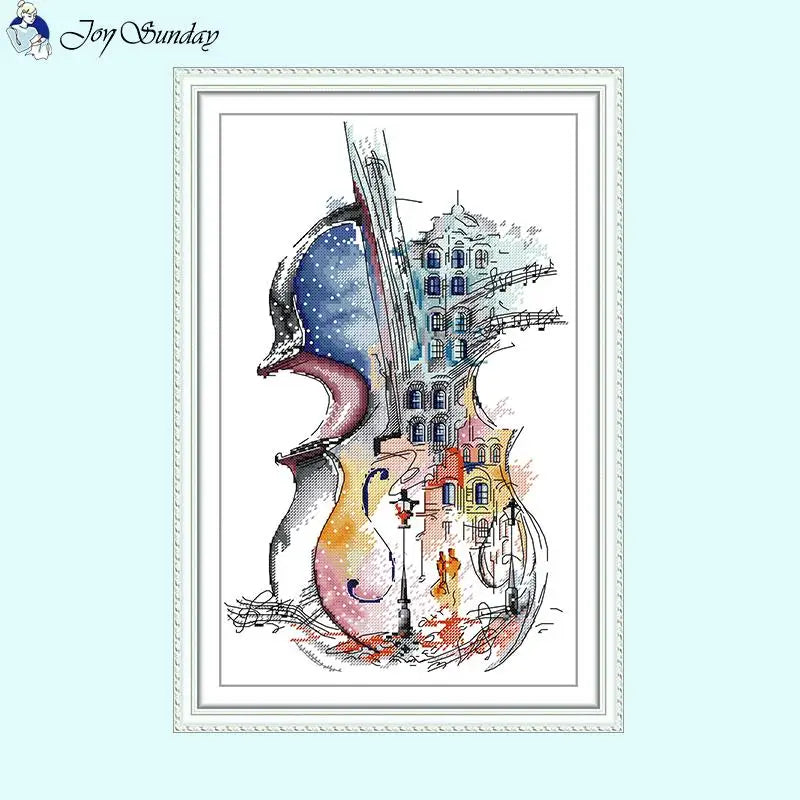 Music City Romantic Cello Joy Sunday Cross Stitch | AIMDIY