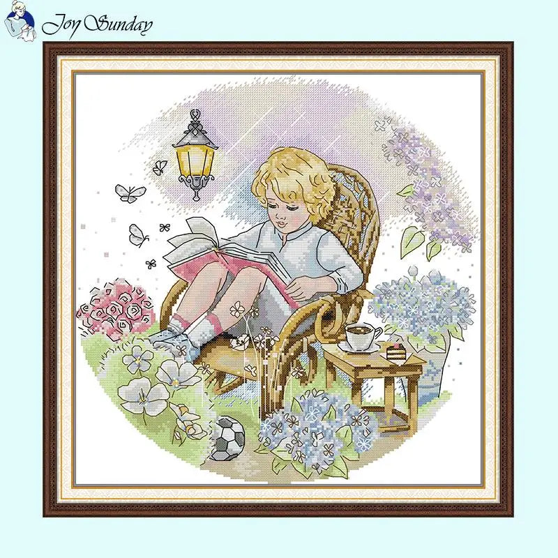 Reading Cartoon Character Pattern - Cross Stitch Kit – AIMDIY