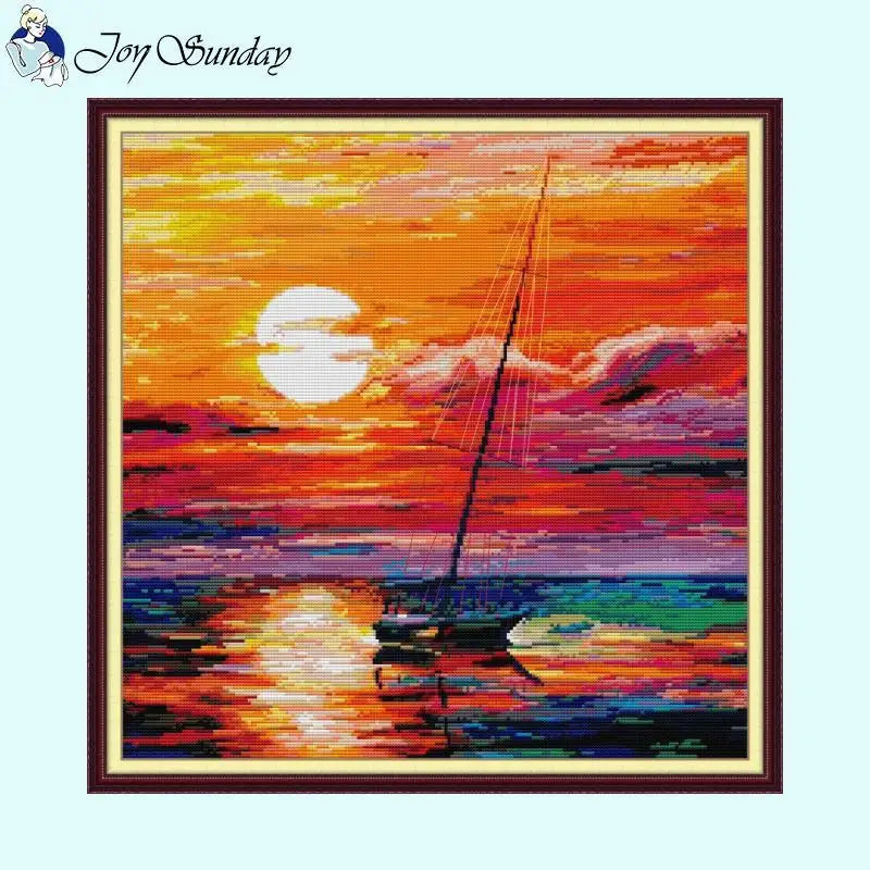 Sunset Cross Stitch Beautiful Scenery Pattern