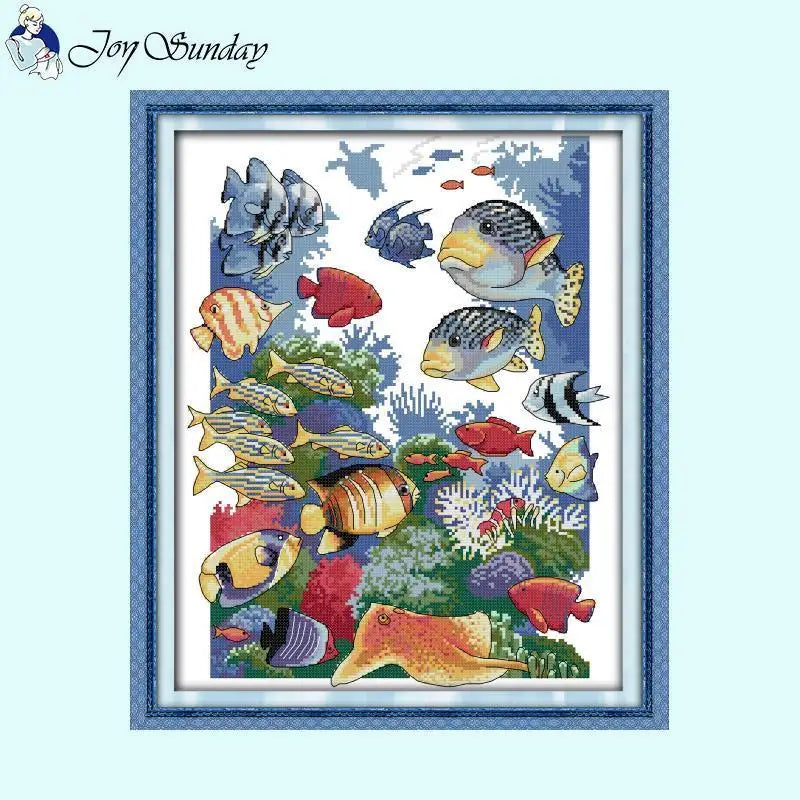 Tropical Fish Sea Creature Cross Stitch Kit - AIMDIY.COM