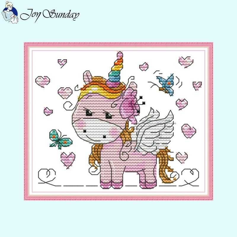 Unicorn Cross Stitch Counted DIY Kit | Joy Sunday embroidery kits for ...
