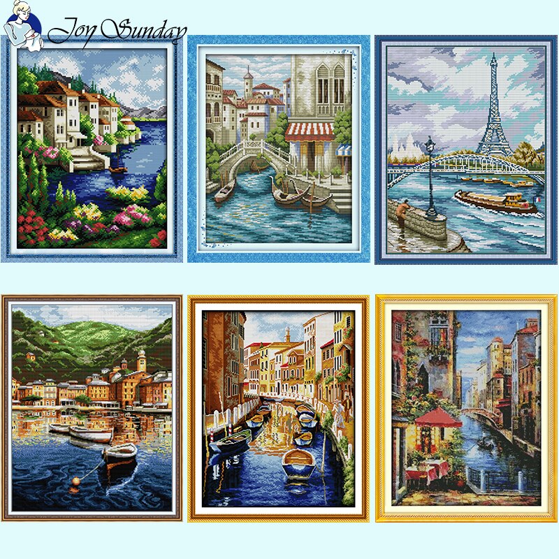 Venice Water City Scenic DIY Cross Stitch | AIMDIY