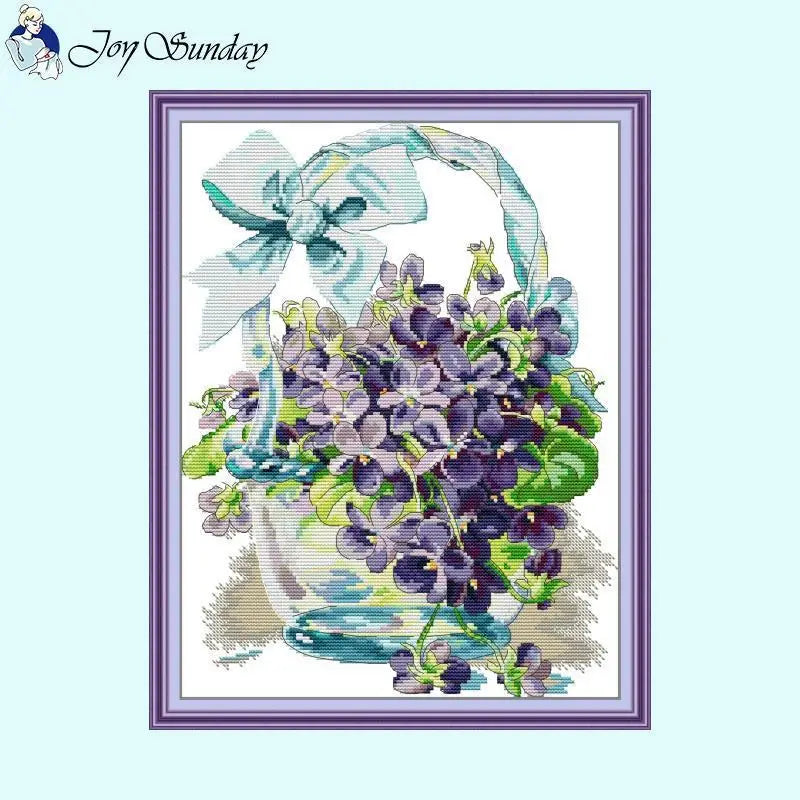 Count 11CT Violet Joy Sunday Cross Stitch Kits - AIMDIY.COM