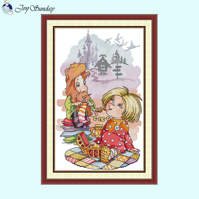 Expectations Cartoon Character Cross Stitch Kit | AIMDIY